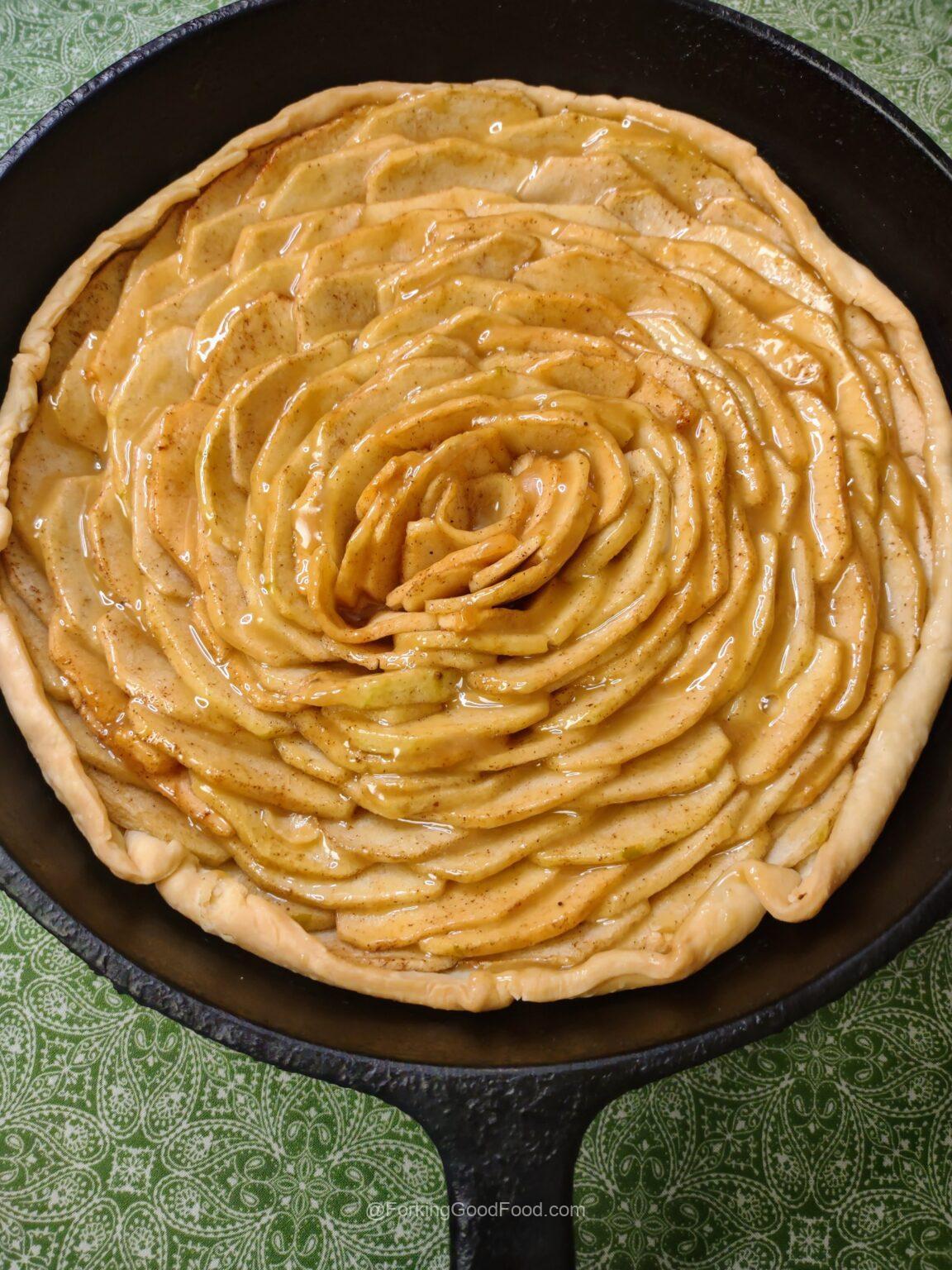 Caramel Apple Rose Tart - Forking Good Food