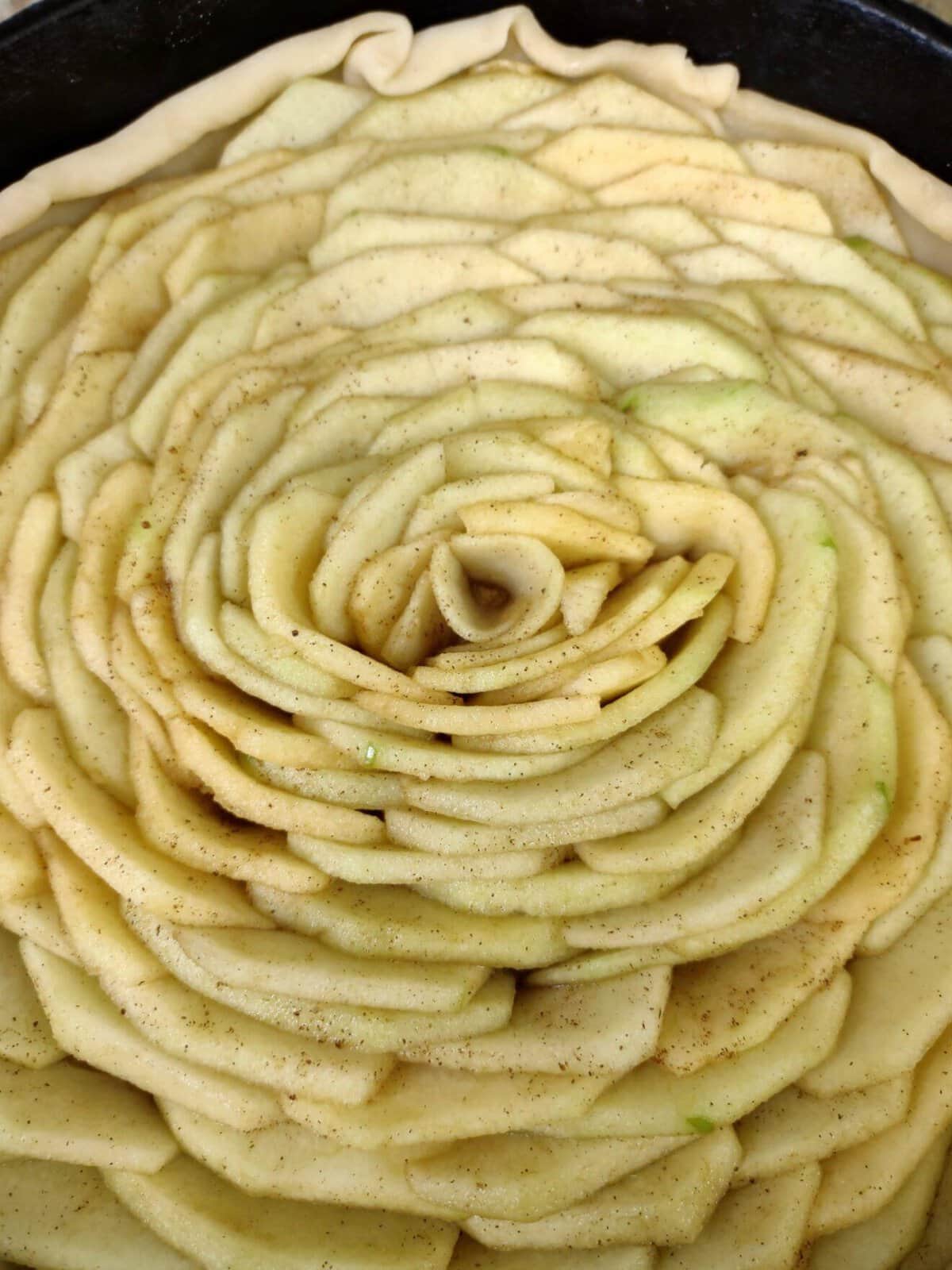 Caramel Apple Rose Tart - Forking Good Food