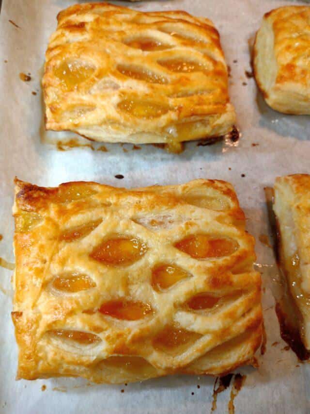 Peaches and Cream Lattice Puff Pastry
