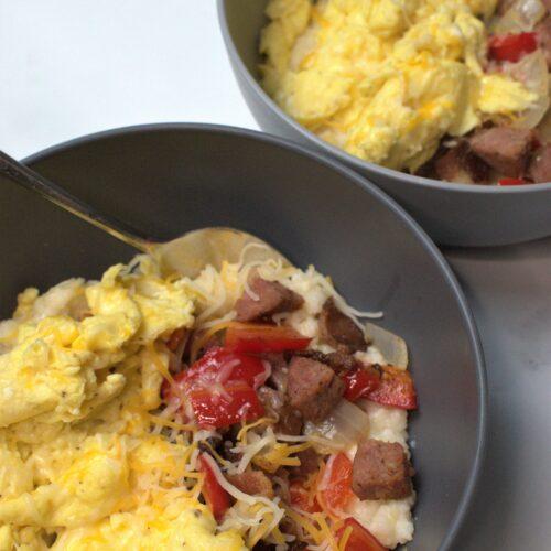 Southern Breakfast Bowls with Grits - Forking Good Food