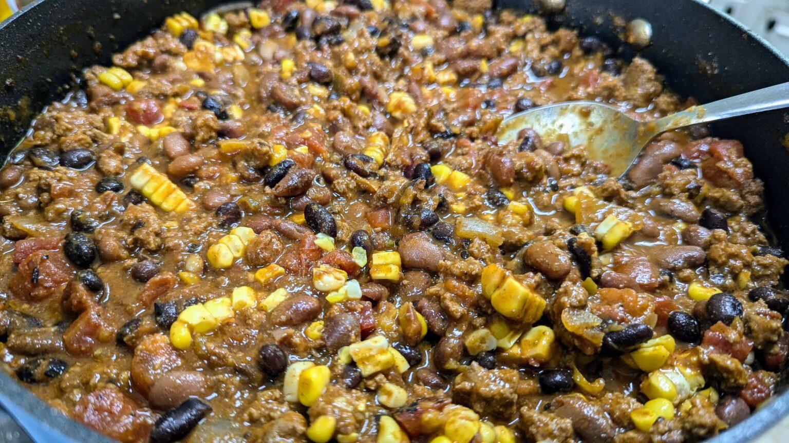 Scrambled Dog with the Best Chili - Forking Good Food